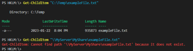 Accessing UNC paths when using other PSProviders | Pwsh+