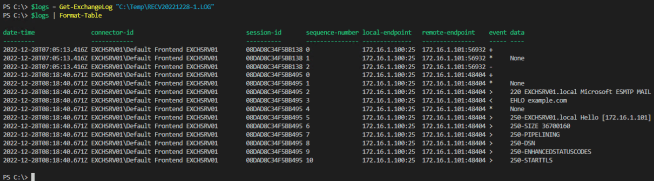 Function to easily import Exchange Server logs for analysis | Pwsh+